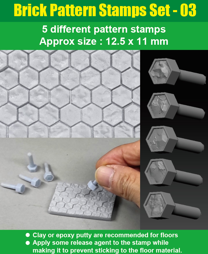 Brick Pattern Stamp Set - 03 | MN modelář