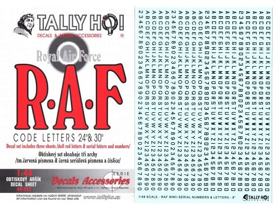 1:48 RAF CODE LETTERS | MN modelář