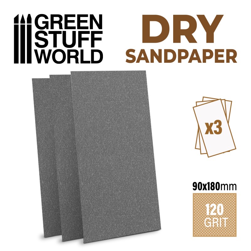SandPaper 180x90mm - DRY 120 grit | MN modelář