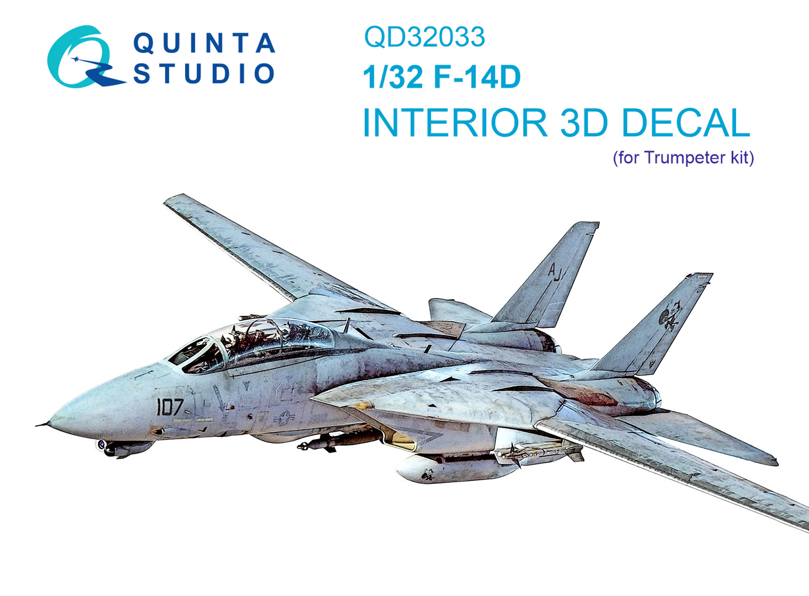 1:32 F-14D 3D-Printed & coloured Interior on decal paper (Trumpeter ...