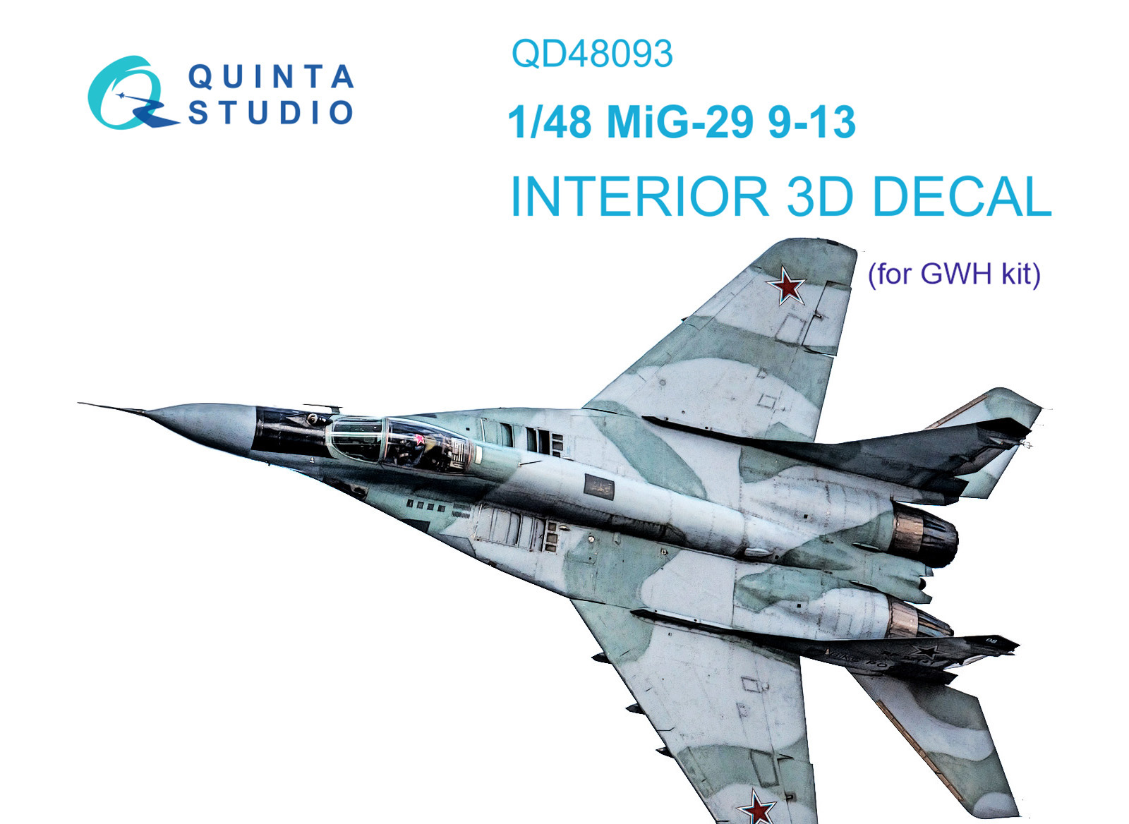 1:48 MiG-29 (9-13) 3D-Printed & coloured Interior on decal paper (GWH ...