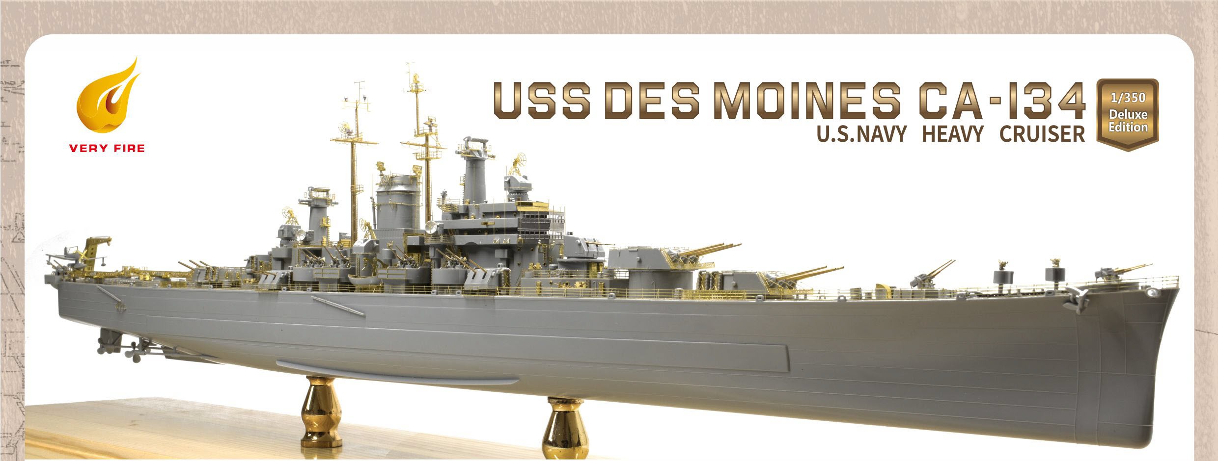 1:350 USS Des Moines Heavy Cruiser DX VERSION | MN modelář