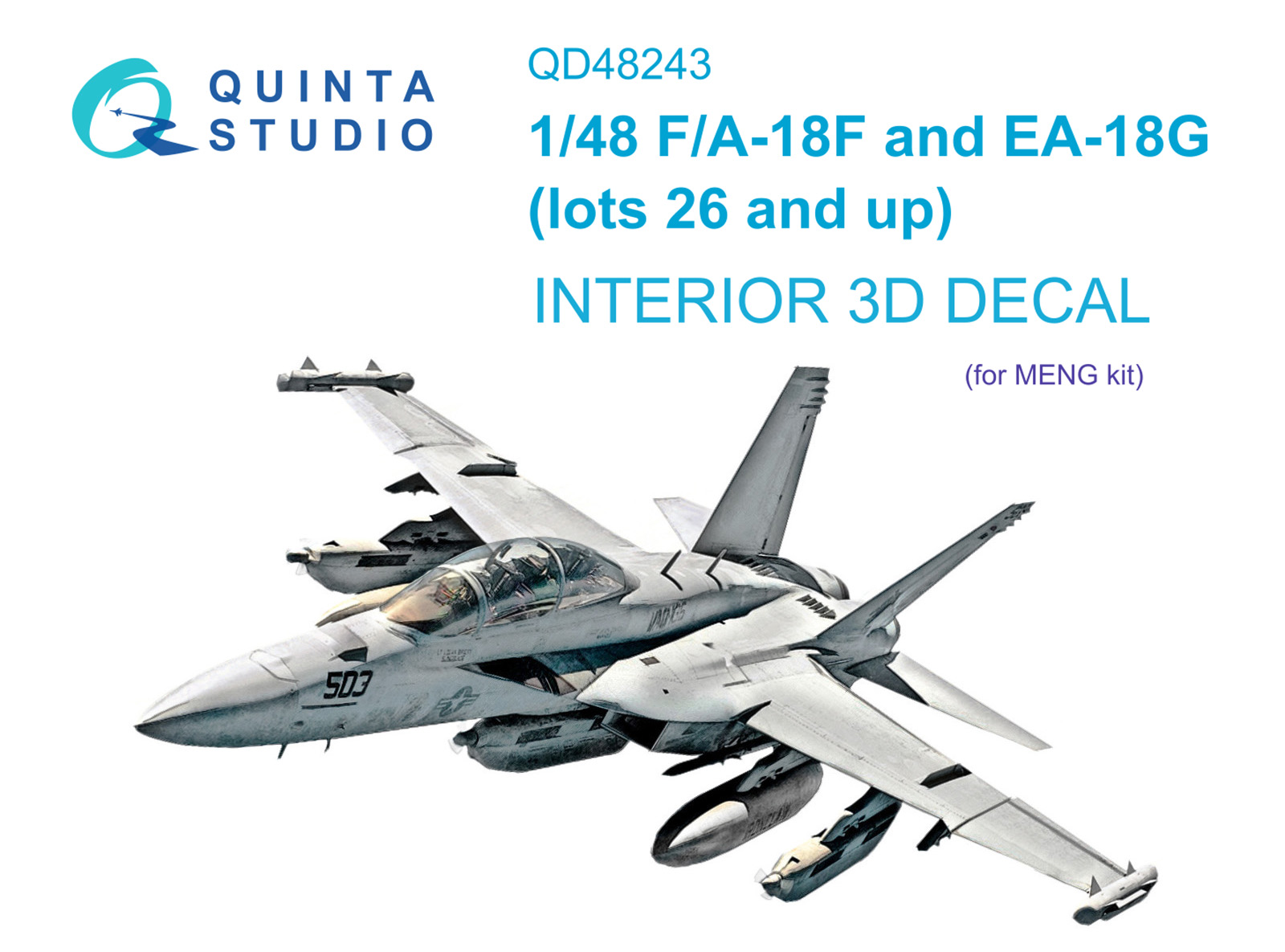 1:48 F/A-18F late / EA-18G 3D-Printed & coloured Interior on decal ...