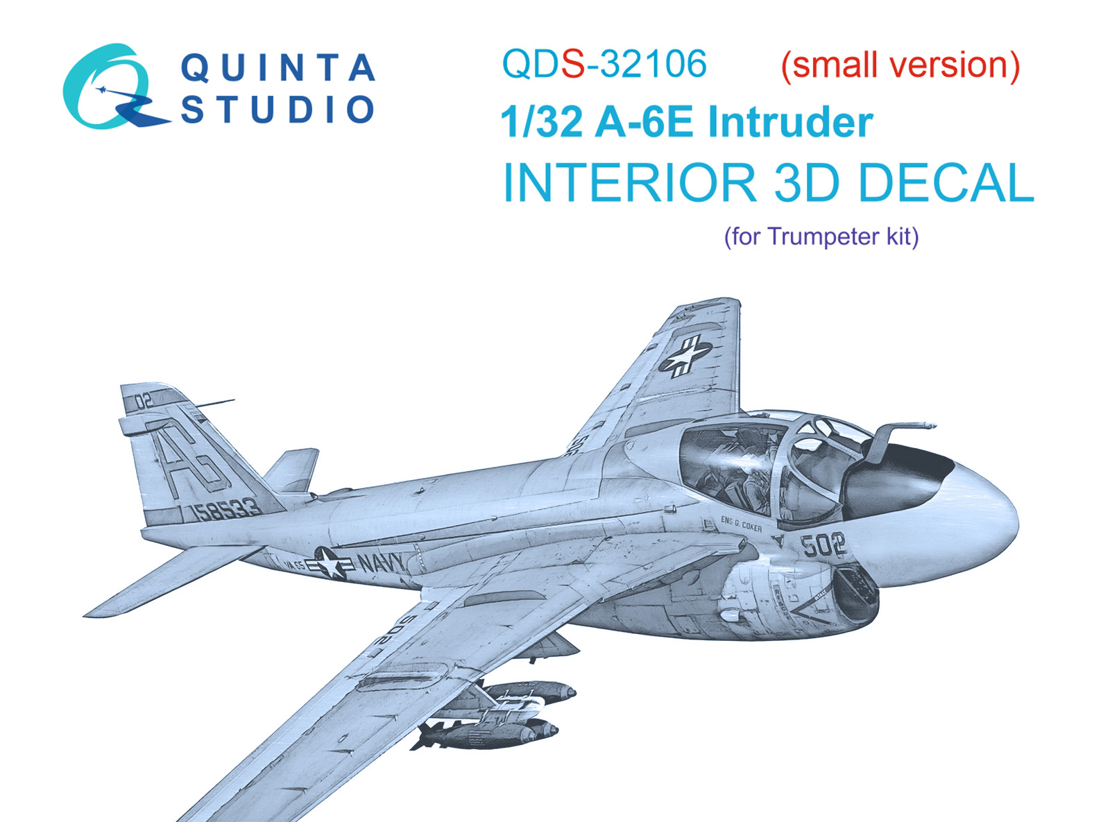 1:32 A-6E Intruder 3D-Printed & coloured Interior on decal paper ...