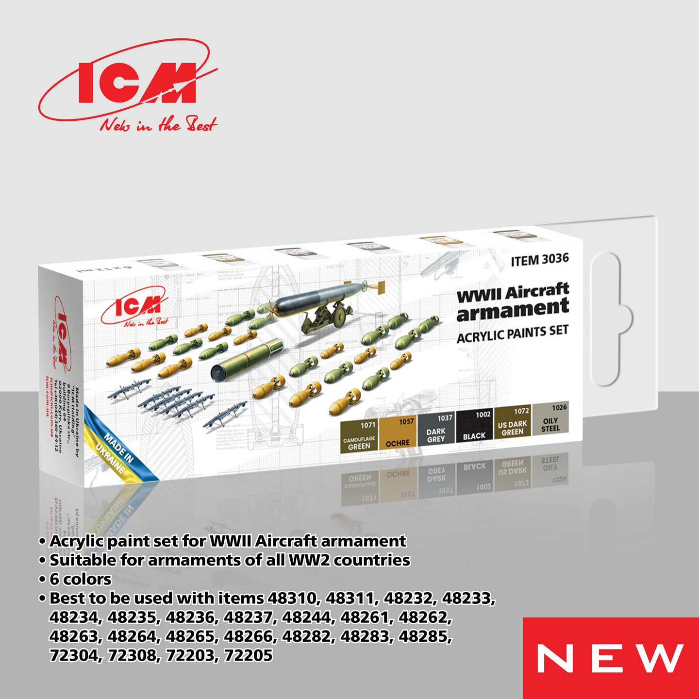 WWII Aircraft armament acrylic paints set | MN modelář