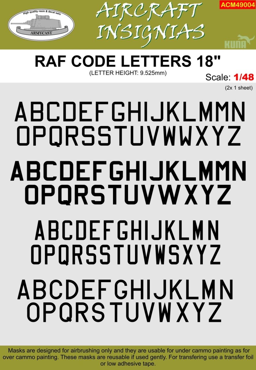 1:48 RAF CODE LETTERS 18 | MN modelář