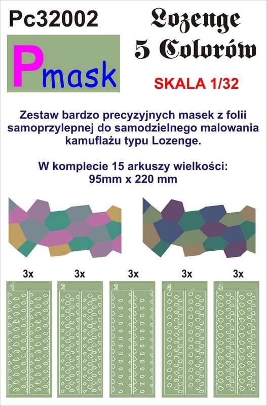 1:32 Lozenge 5 Kolorów Lozenge-type 5 color camouflage masks | MN modelář