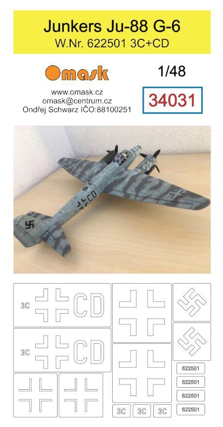 1:48 Junkers Ju-88G-6 W.Nr. 622501 3C+CD | MN modelář
