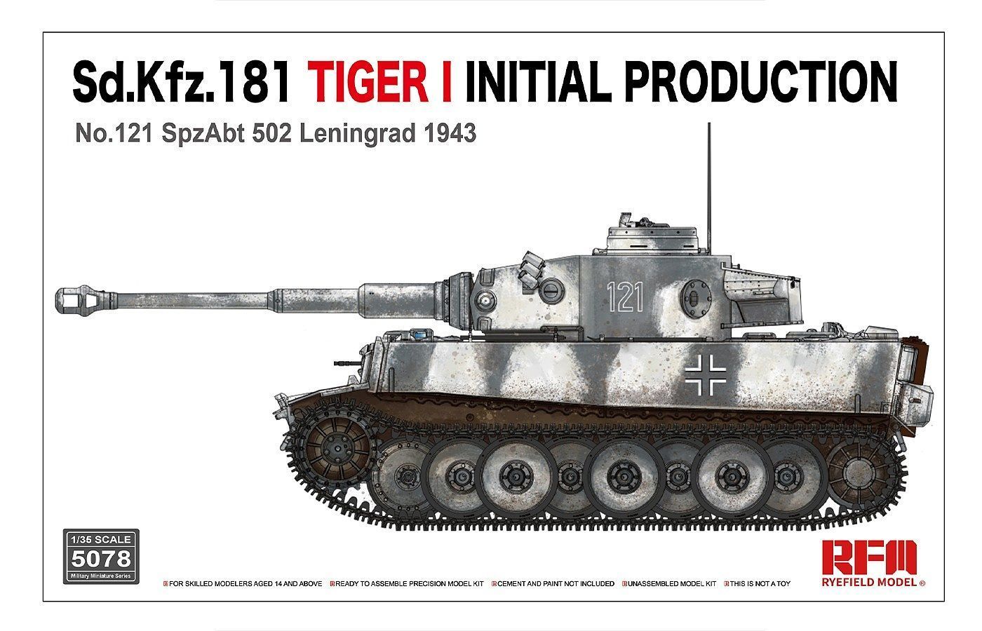 1:35 Sd.Kfz.181 Tiger I Initial Production No.121 SpzAbt. 502 Leningrad ...