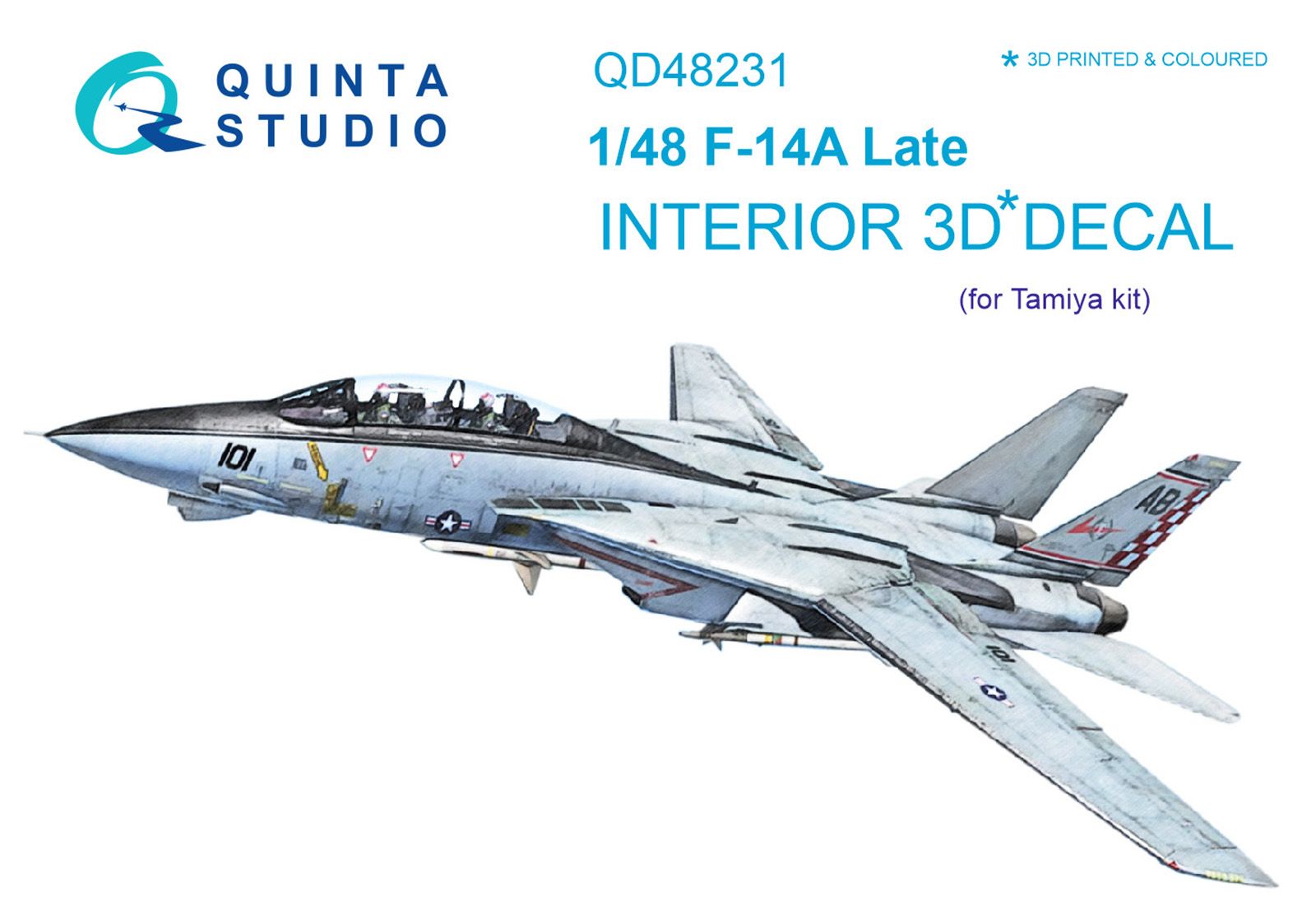 1:48 Grumman F-14A Tomcat Late version 3D-Printed & coloured Interior ...