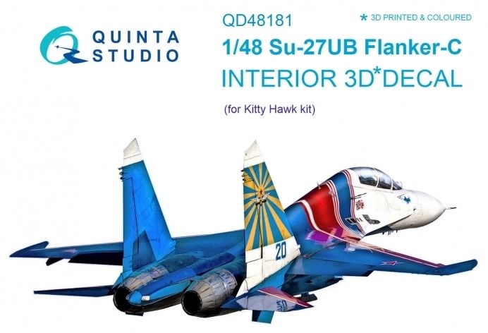 1:48 Sukhoi Su-27UB 3D-Printed & coloured Interior on decal paper | MN modelář