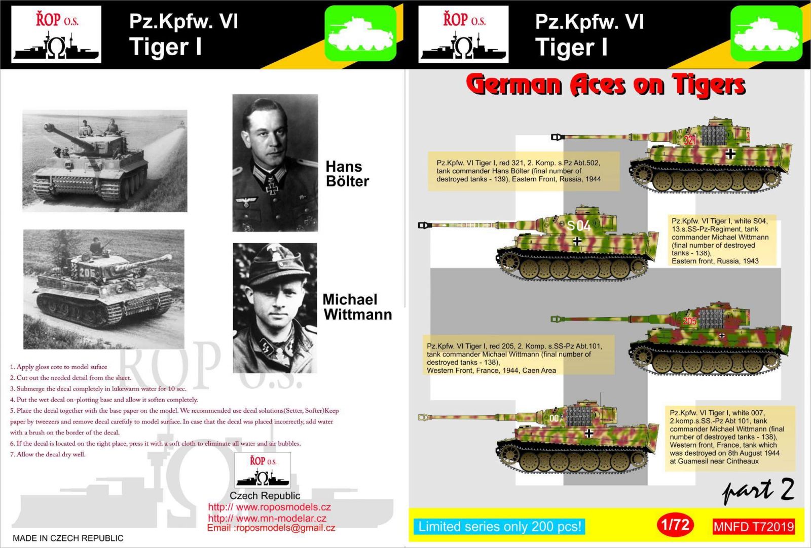 1:72 Pz.Kpfw. IV Tiger I,II - German aces on Tigers | MN modelář