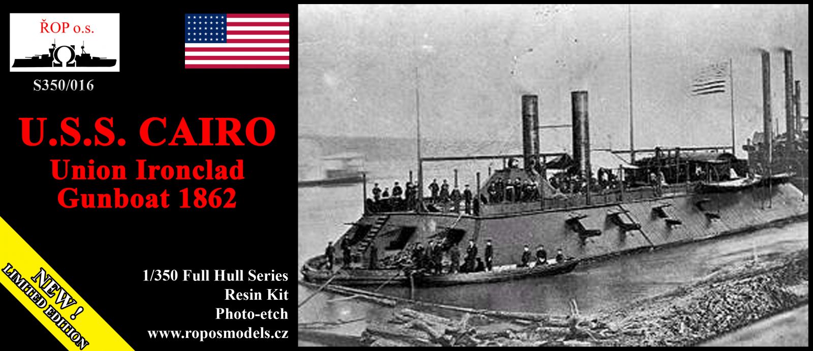 1:350 U.S.S. CAIRO Union Ironclad Gunboat 1862 | MN modelář