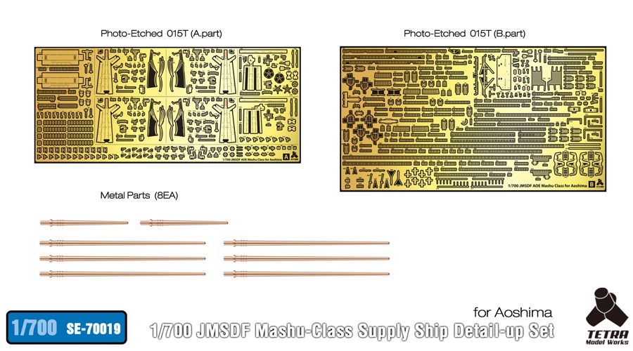 1/700 JMSDF Mashu-Class Supply Ship Detail-up Set for Aoshima | MN modelář