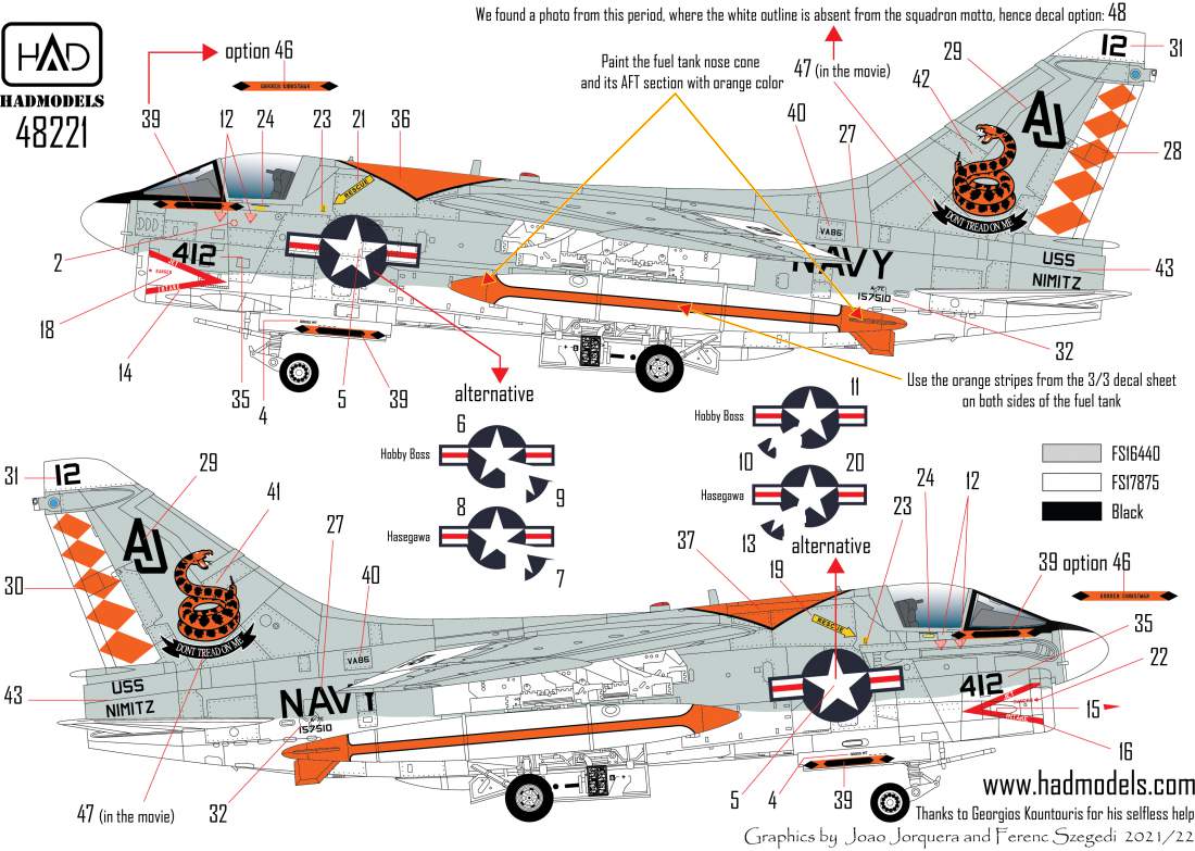 1:48 A-7E Corsair VA-86 ”Sidewinders” in ”The final countdown” decal ...