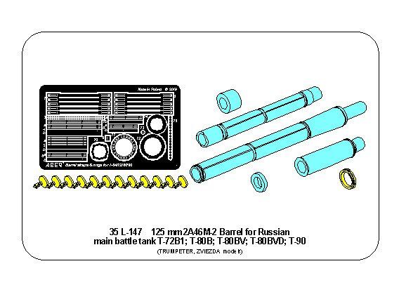 1:35 125mm 2A46M-2 Barrel for Russian Tank T-72B1;T-90; T-80B; T-80BV ...