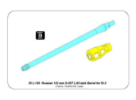 1:35 Russian 122 mm D-25T tank barrel for IS-3 | MN modelář
