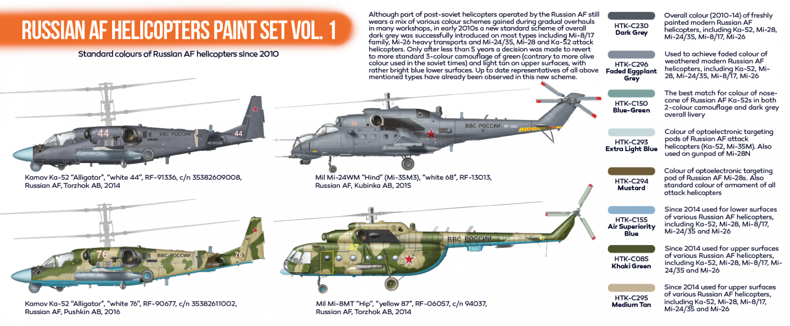 Russian AF Helicopters paint set vol.1 | MN modelář