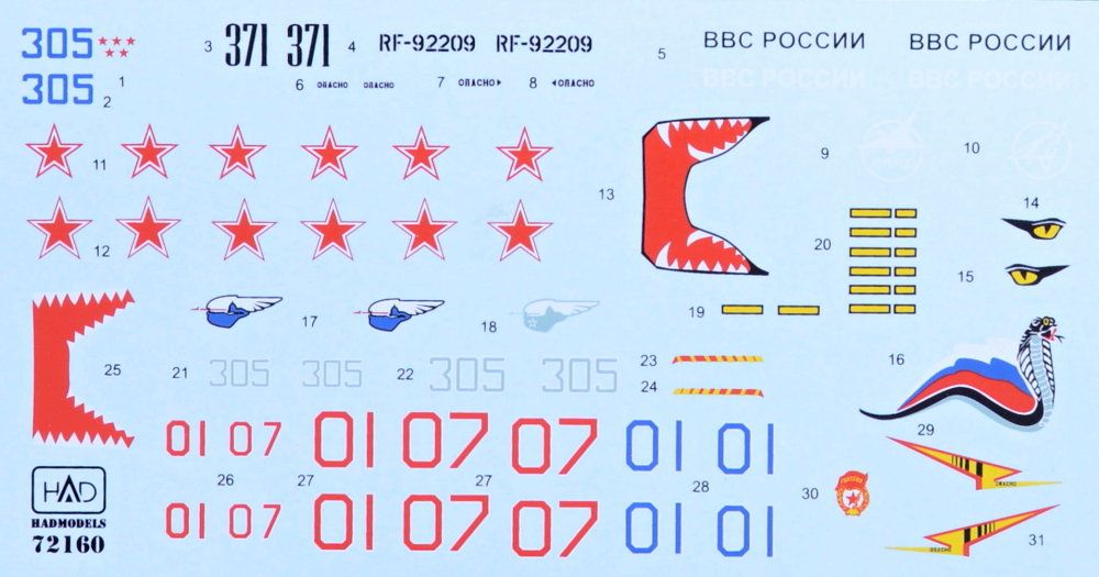 1:72 Decal Sukhoi Su-27 Flanker B (4x camo) | MN modelář