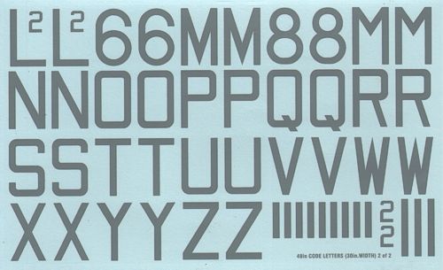 1:48 RAF WWII 48" x 30" bomber squadron code letters and numbers, m/s/grey. Double sheet | MN ...